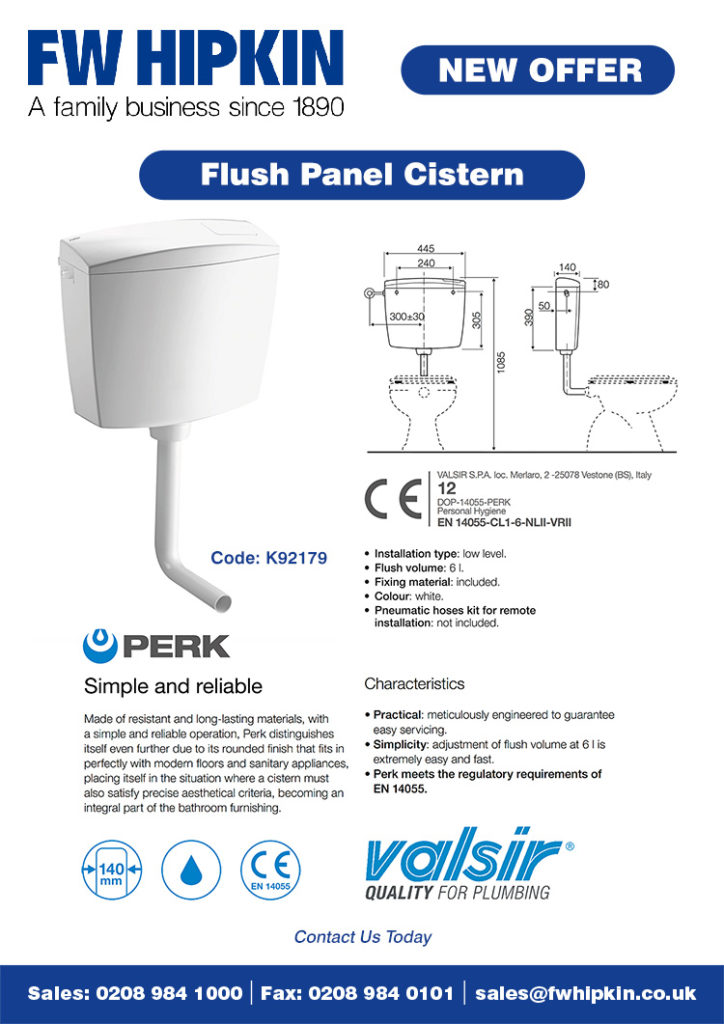 New Offer - Valsir Flush Panel Cistern - FW Hipkin Ltd - Plumbing and ...