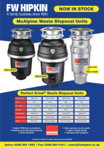 New Products - McAlpine Perfect Grind Waste Disposal Units - FW Hipkin ...
